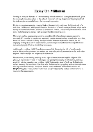 Essay On Milkman. 10 lines on Milkman in English - Short essay on ...