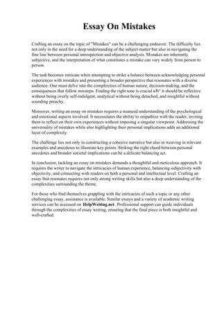 Essay On Mistakes.pdf | Homework and Study | Education
