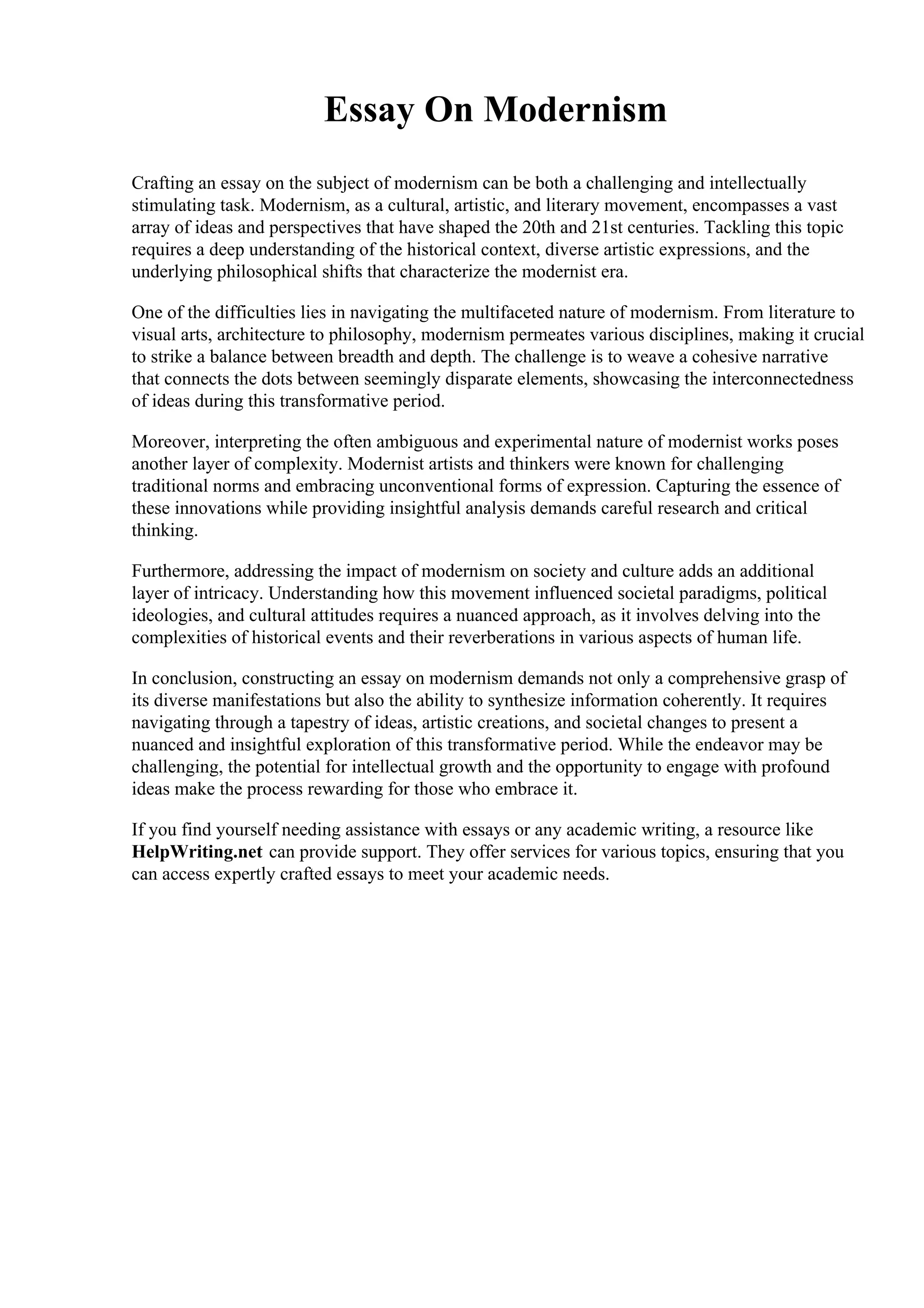 Essay On Modernism.pdf