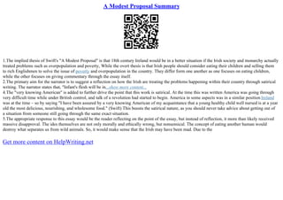 Essay On Modest Proposal | PPT