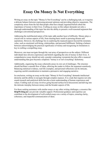 Essay On Money Is Not Everything.pdf