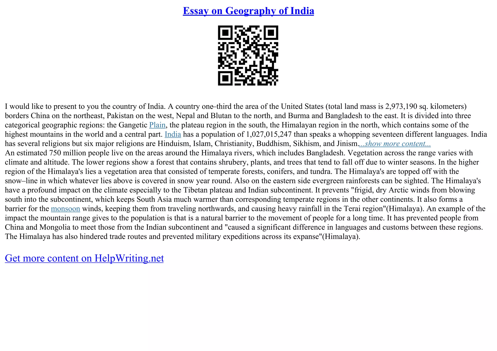 Essay On Monsoon | PDF