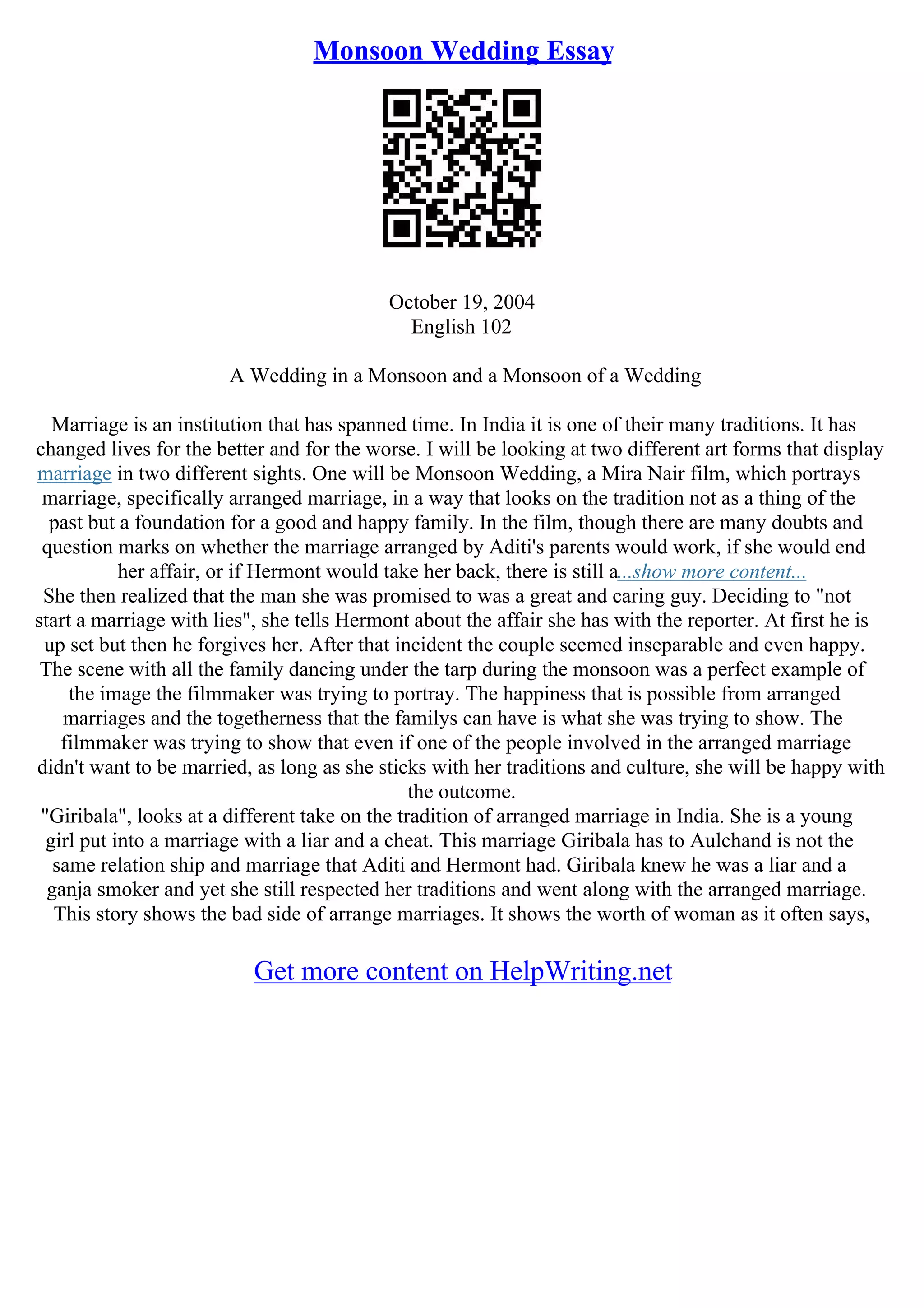 Essay On Monsoon Season | PDF | Weather | Science