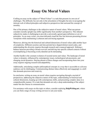 Essay On Moral Values.pdf