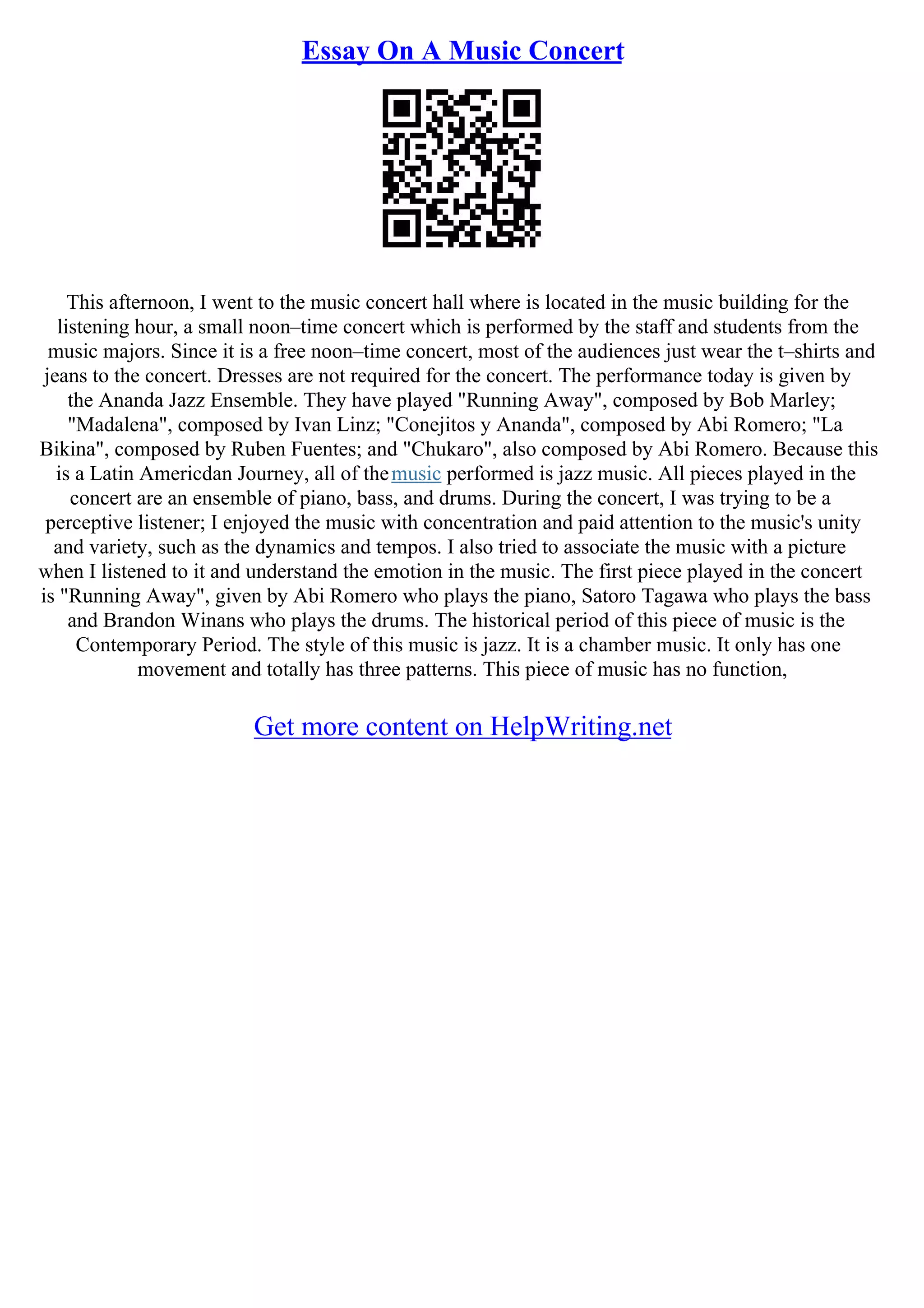 Essay On Music | PDF