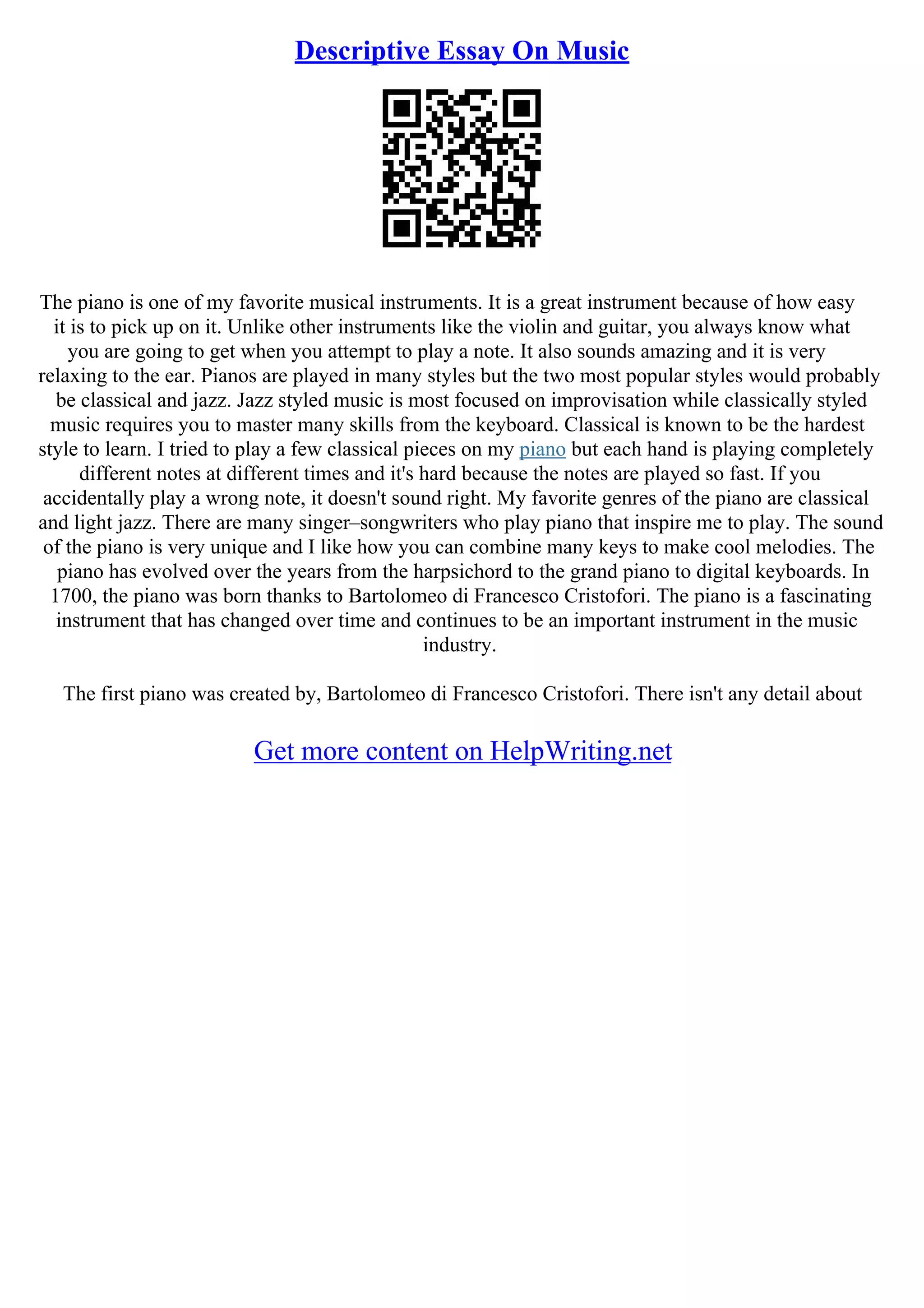 Essay On Music | PDF