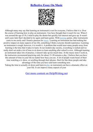 Essay On Music | PDF