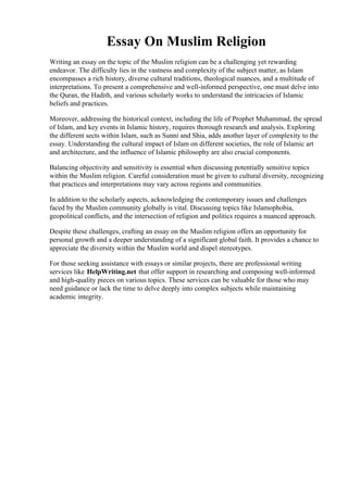 Essay On Muslim Religion.pdf | Telecommunications Industry | Industries