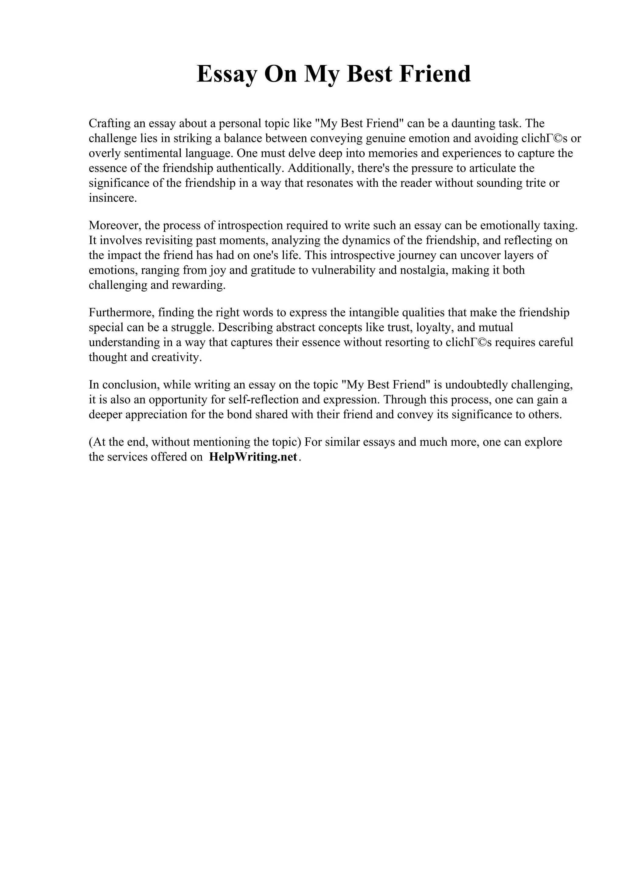 Essay On My Best Friend.pdf | Science