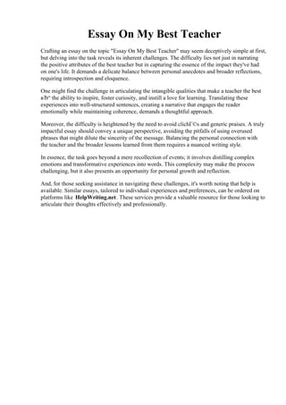 Reflective Essay Writing Samples