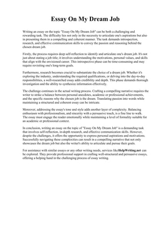 Essay On My Dream Job.pdf