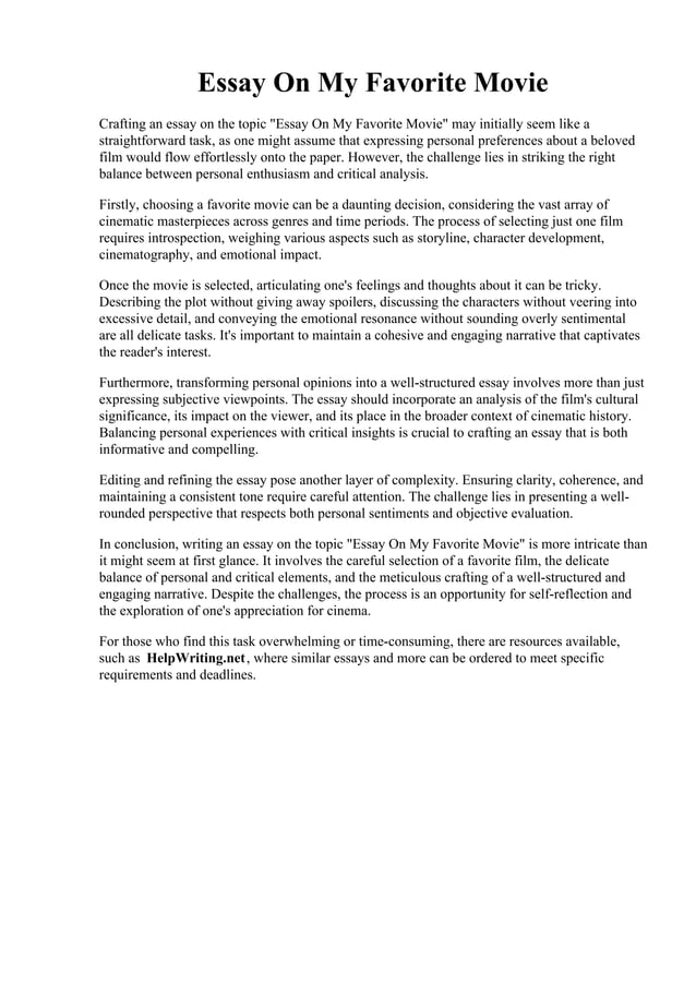 Essay On My Favorite Movie.pdf