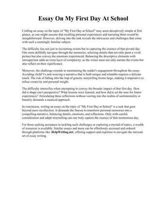 Essay On My First Day At School.pdf