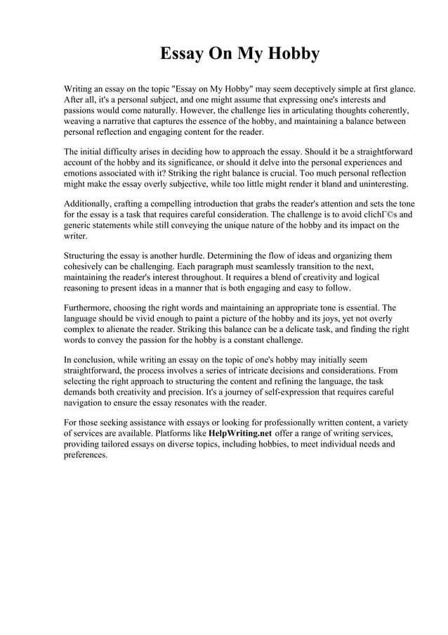 Essay On My Hobby.pdf