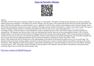 Essay On Narrative Therapy | PPT