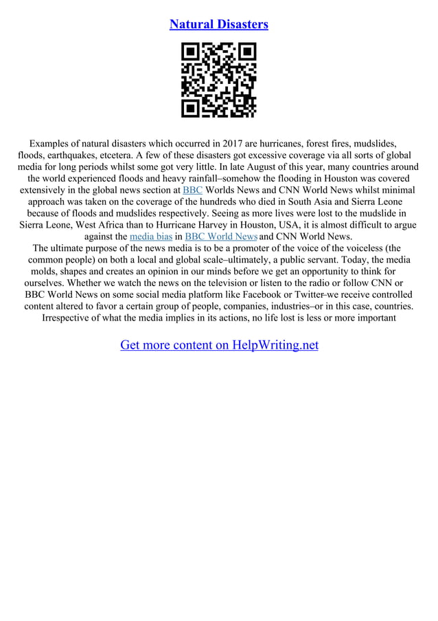Essay On Natural Disasters | PDF