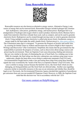 Essay On Natural Resources | PDF