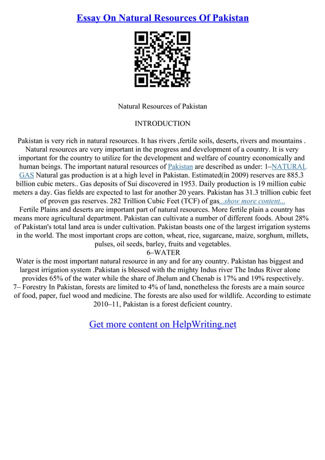Essay On Natural Resources | PDF