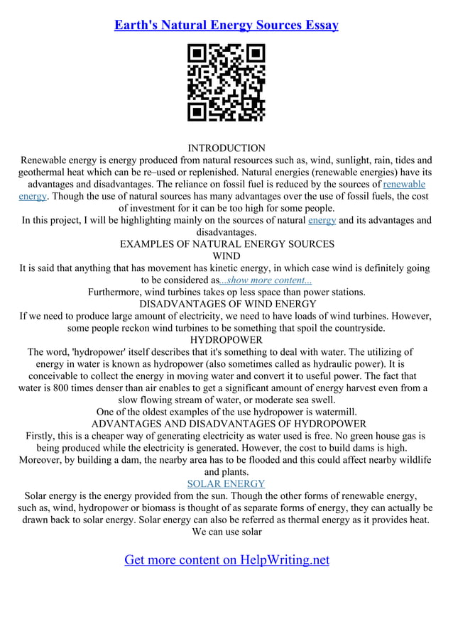 Essay On Natural Resources | PDF