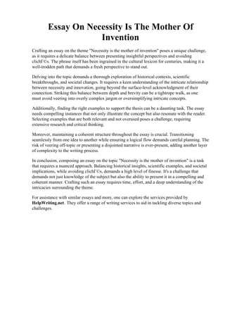 Essay On Necessity Is The Mother Of Invention.pdf