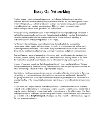Essay On Networking.pdf