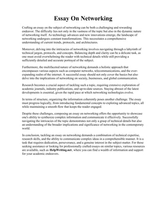 Essay On Networking.pdf
