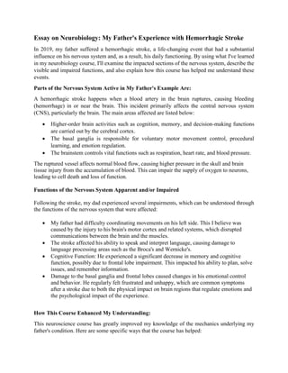 Understanding My Father's Hemorrhagic Stroke: A Personal Case Study.docx