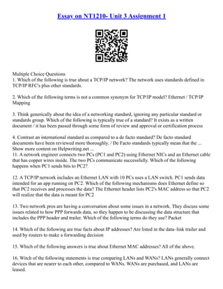 Essay On NT1210- Unit 3 Assignment 1 | PDF