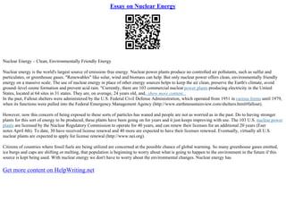 Essay On Nuclear Energy | PPT