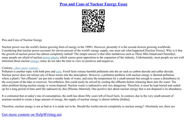 Essay On Nuclear Energy | PPT