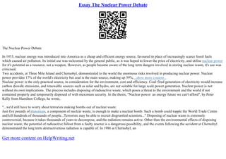 Essay On Nuclear Energy | PPT