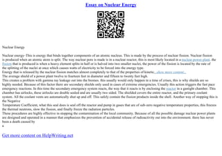 Essay On Nuclear Energy | PPT