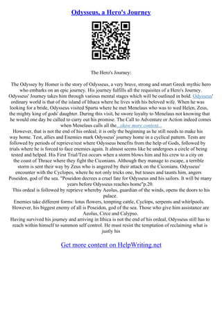 Essay On Odysseus | PDF