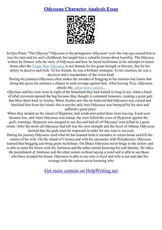 Essay On Odysseus | PDF