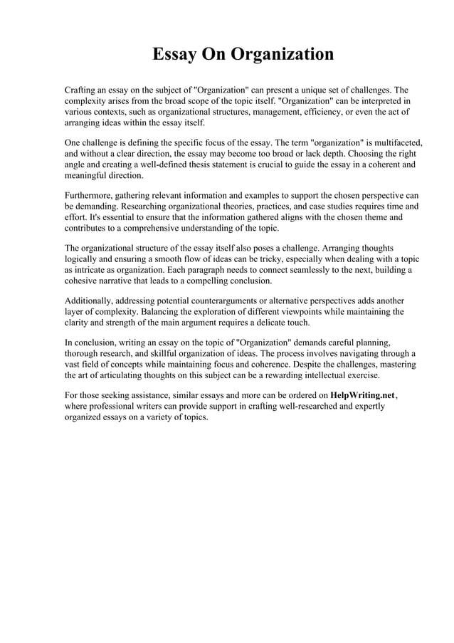 Essay On Organization.pdf | Homework and Study | Education