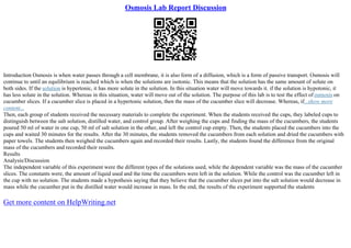 Essay On Osmosis Lab | PPT