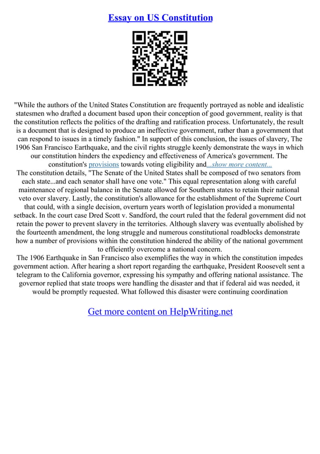 Essay On Our Constitution | PDF