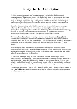 Essay On Our Constitution.pdfEssay On Our Constitution | PDF