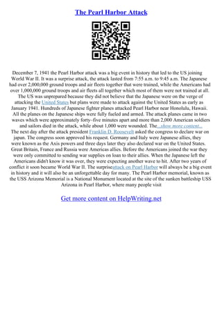 Essay On Pearl Harbor Attack | PDF