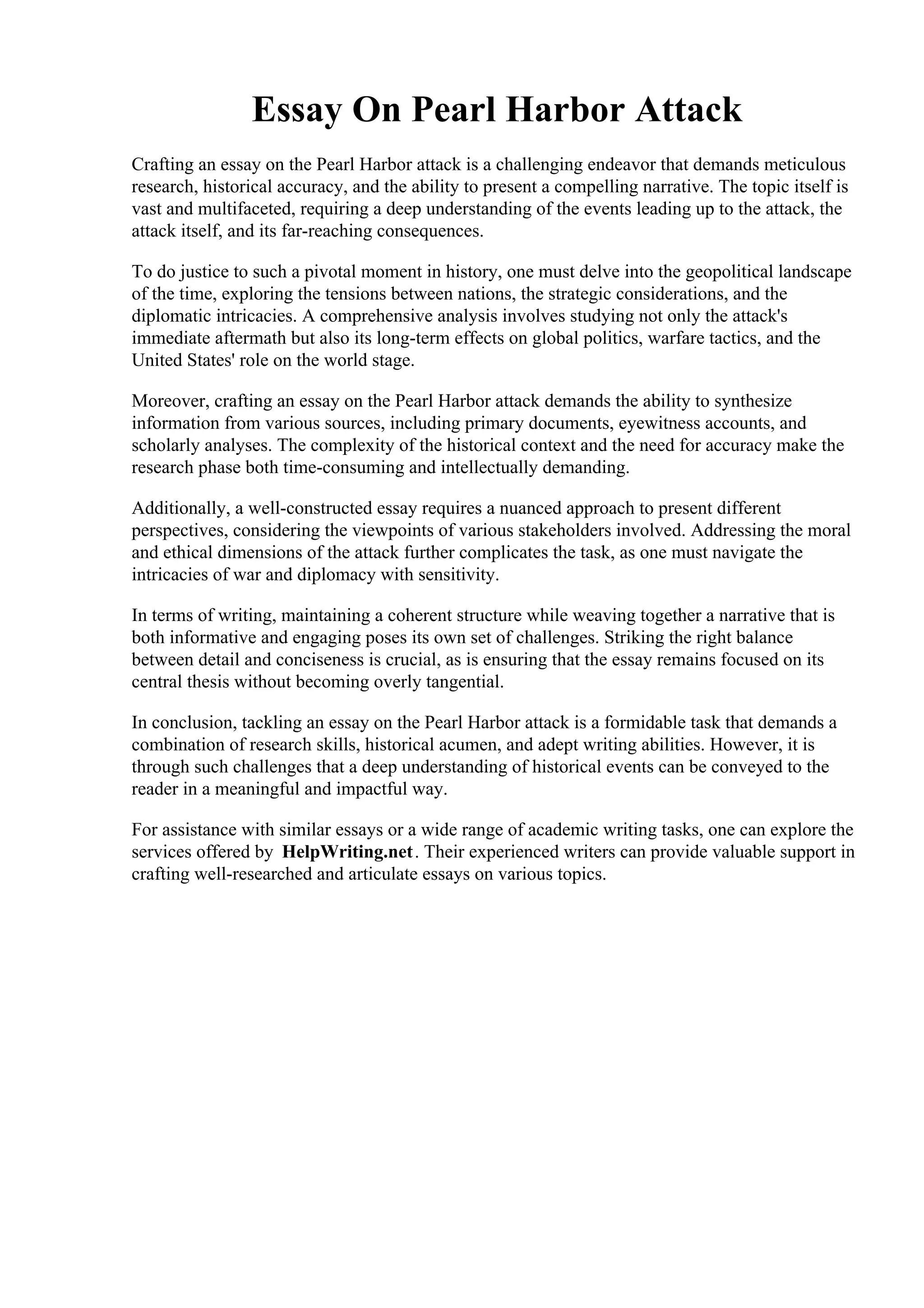 Essay On Pearl Harbor Attack.pdf