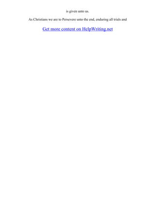 Essay On Perseverance | PDF