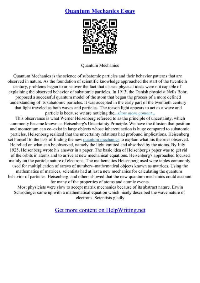 Essay On Physics | PDF