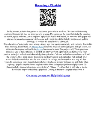 Essay On Physics | PDF
