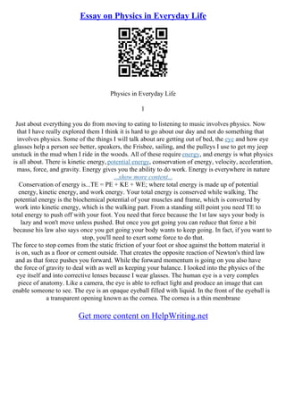 Essay On Physics | PDF