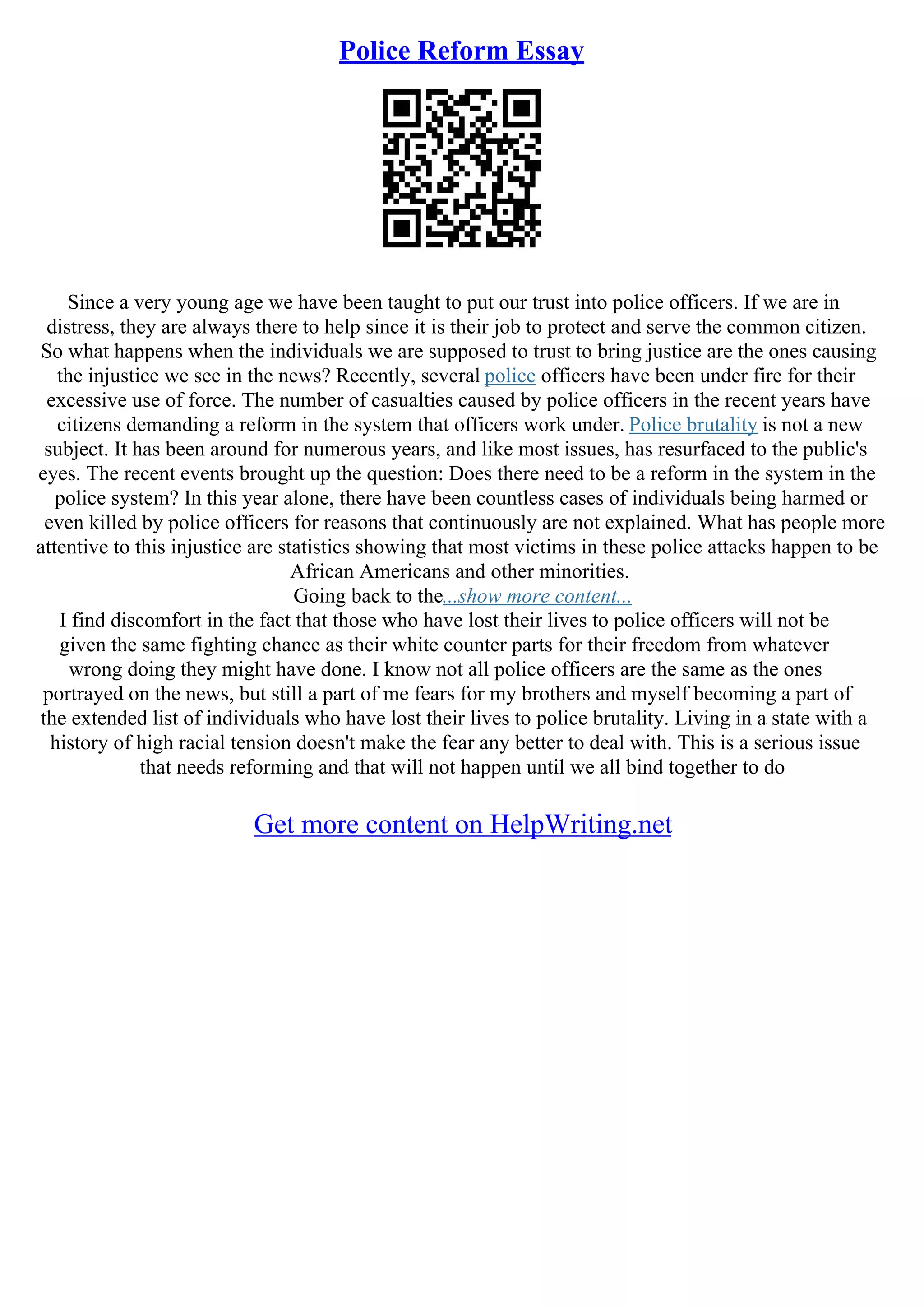 Essay On Policeman | PDF