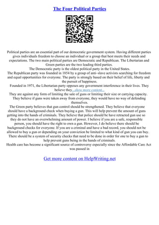 Essay On Political Parties | PDF