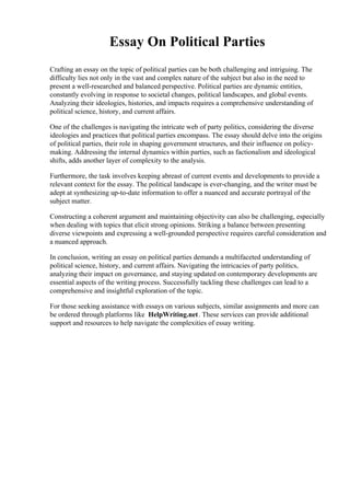Essay On Political Parties. University of Wisconsin-Superior | PDF