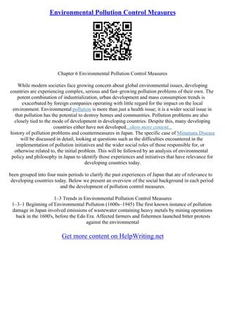 Essay On Pollution Control | PDF | Indoor Environmental Quality | Home & Garden