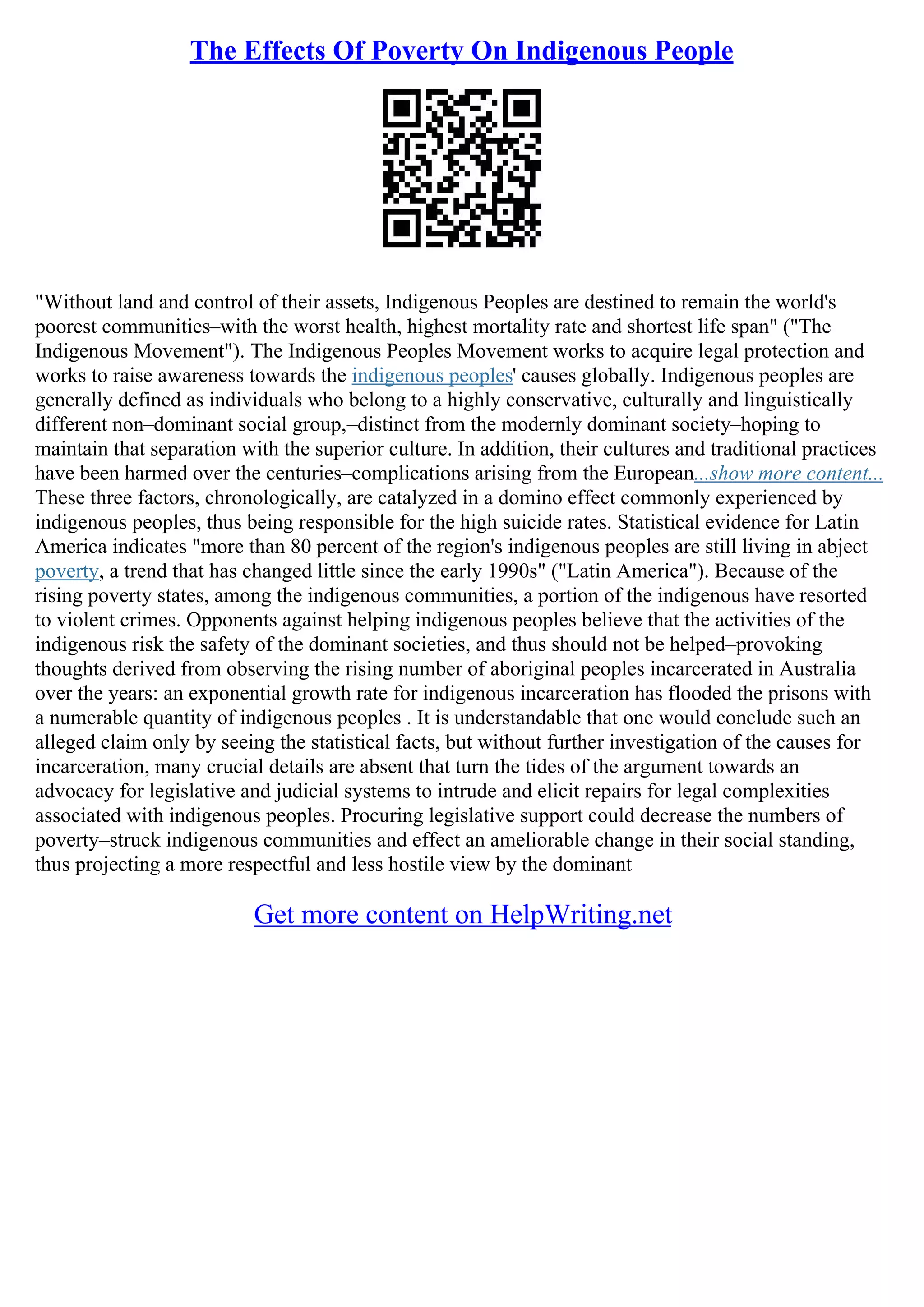Essay On Poor People | PDF