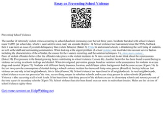 Essay On Preventing School Violence | PDF